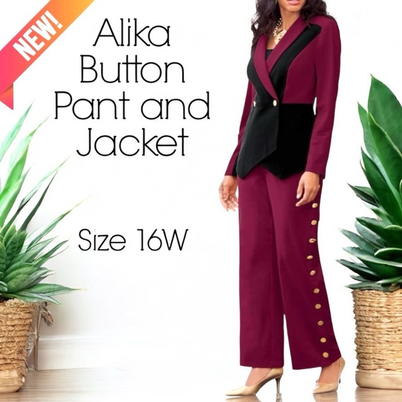 Ashro | Pants & Jumpsuits | Nwt Ashro Alika Button Pant And Jacket Suit ...